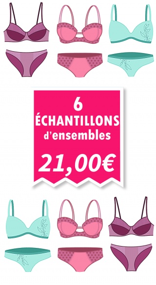 Grossiste L.dessous - Lot de Déstockage ensembles soutiens-gorges + bas, Ensemble soutien-gorge