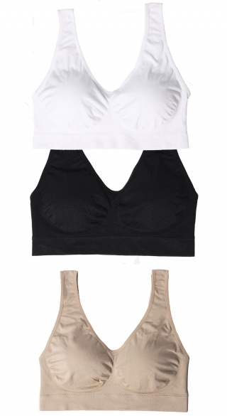 Grossiste L.dessous - Lot de Brassières rembourrées blanc noir et beige ...